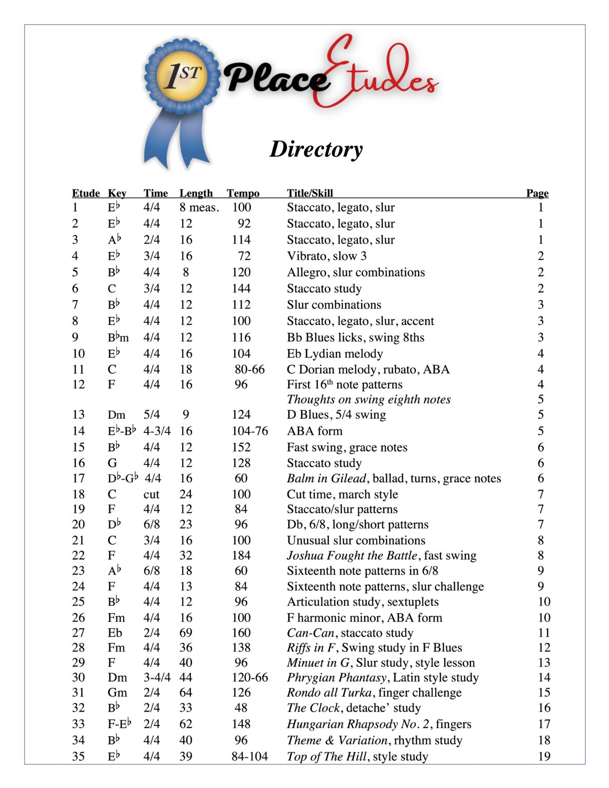 1st Place Etudes Flute Book - Bolduc Music