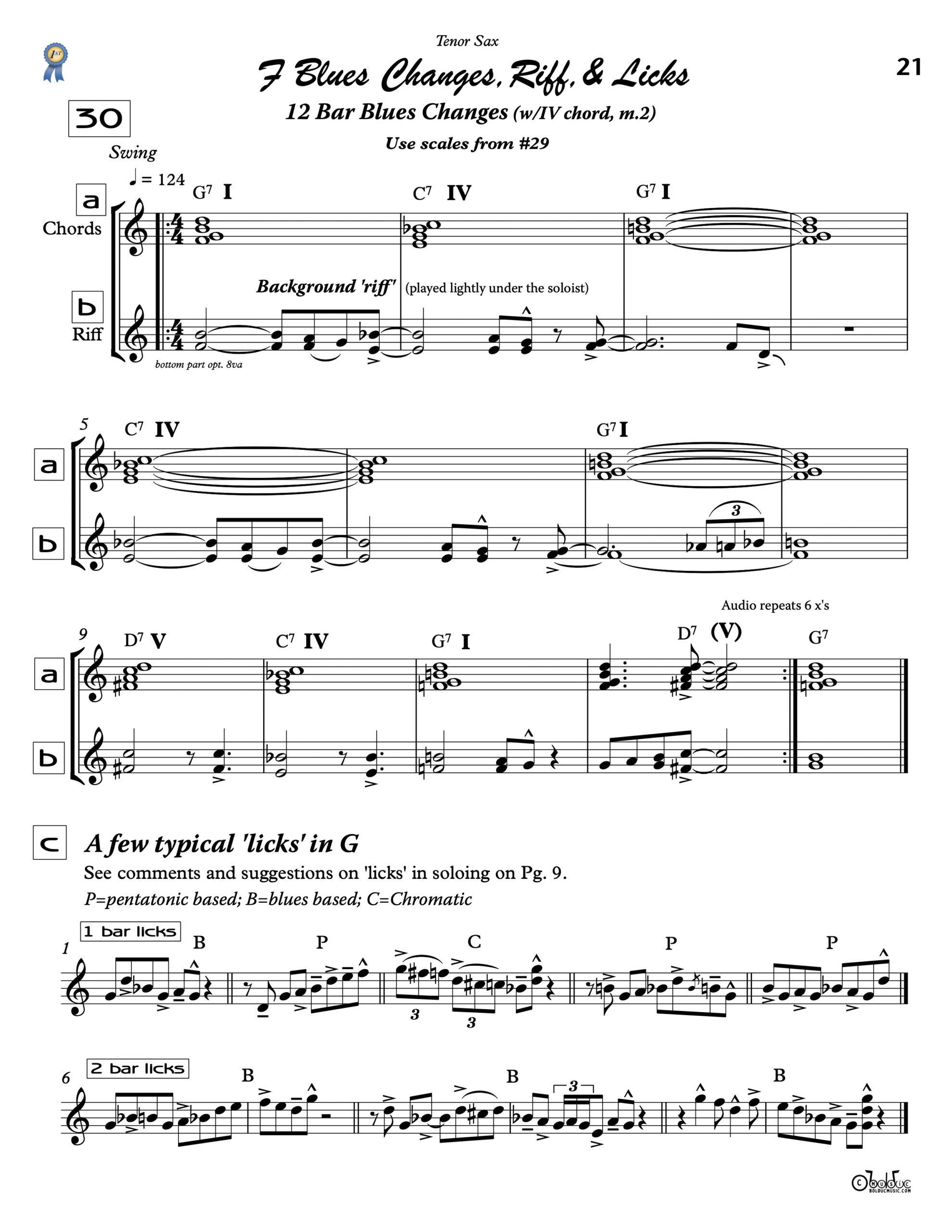 1st Place Jazz Builders Tenor Sax Book - Bolduc Music