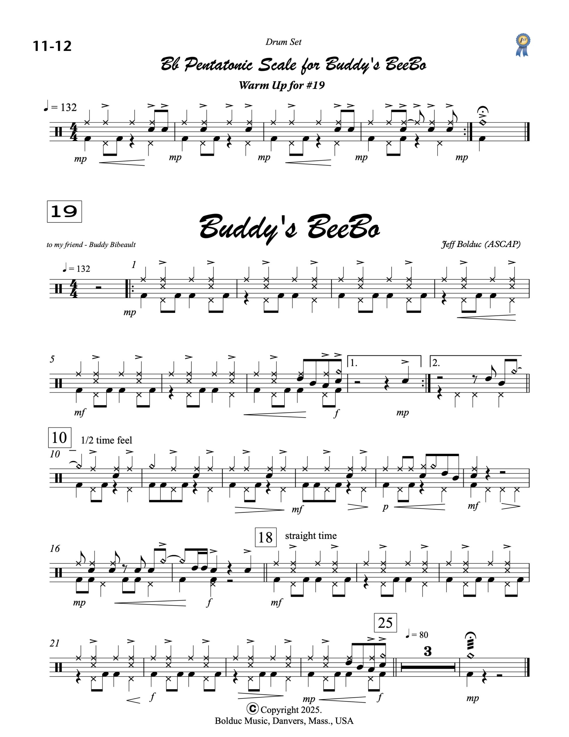 1st Place Jazz Builders Drum Set Book - Bolduc Music