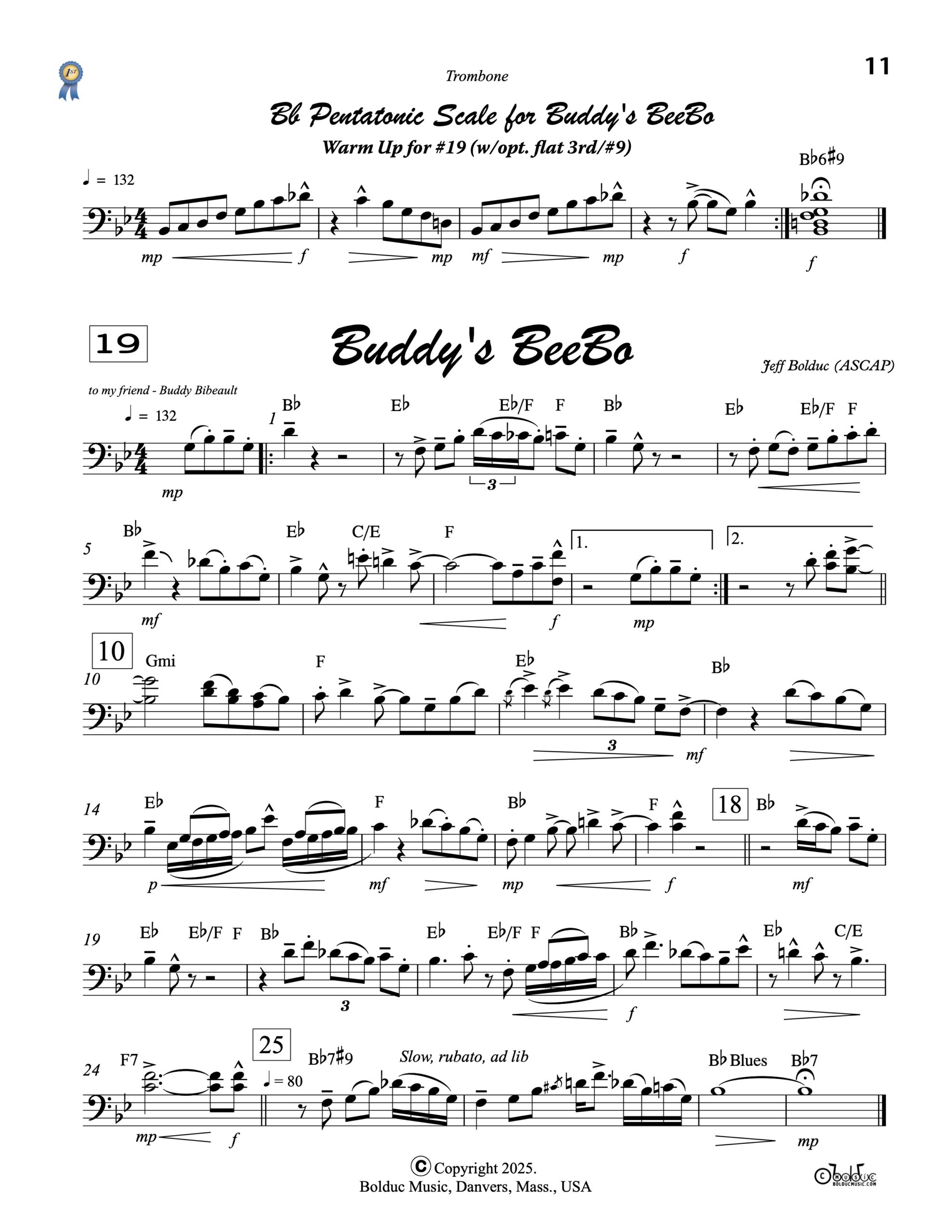 1st Place Jazz Builders Trombone Book - Bolduc Music