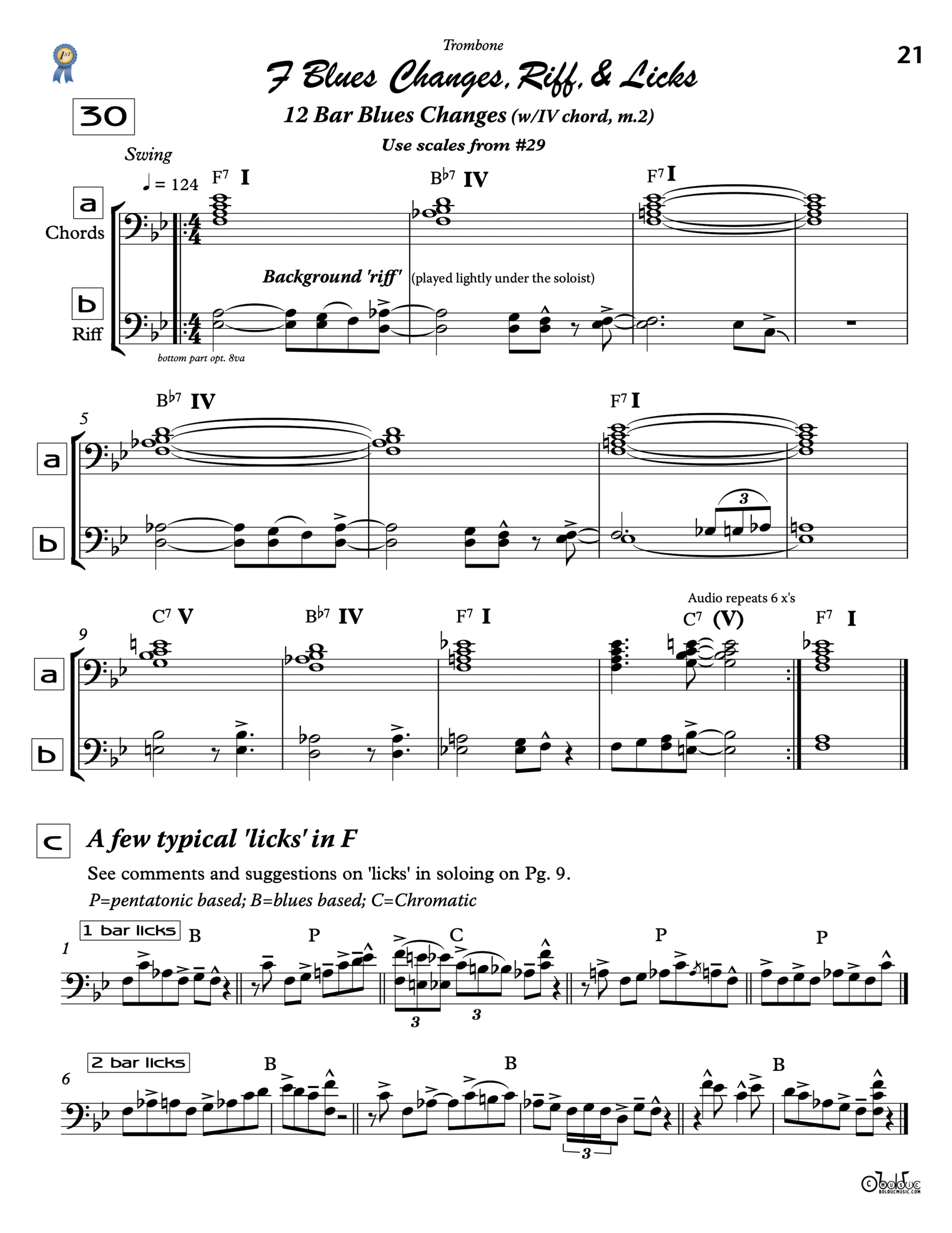 1st Place Jazz Builders Trombone Book - Bolduc Music
