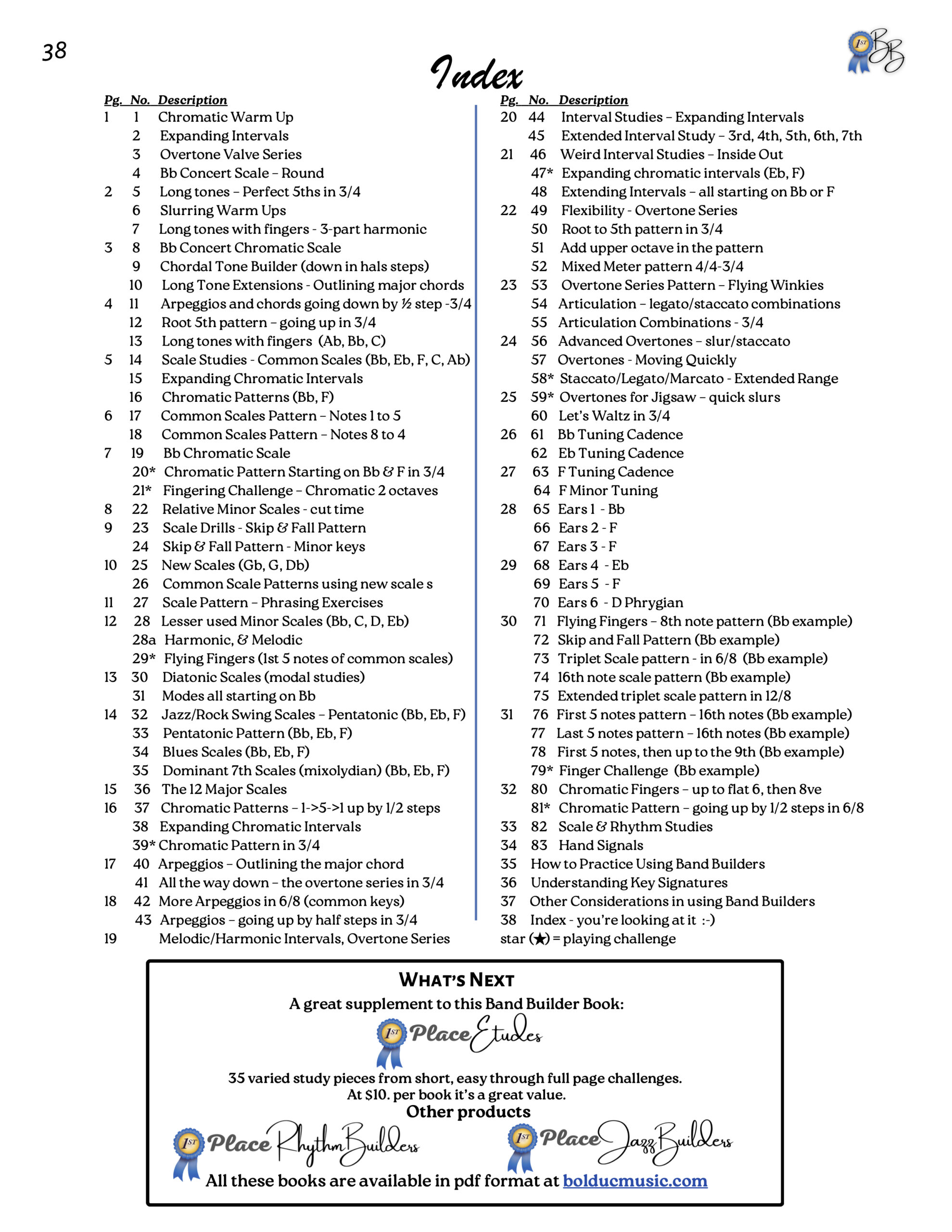 1st Place Band Builders - Brass Set - Bolduc Music