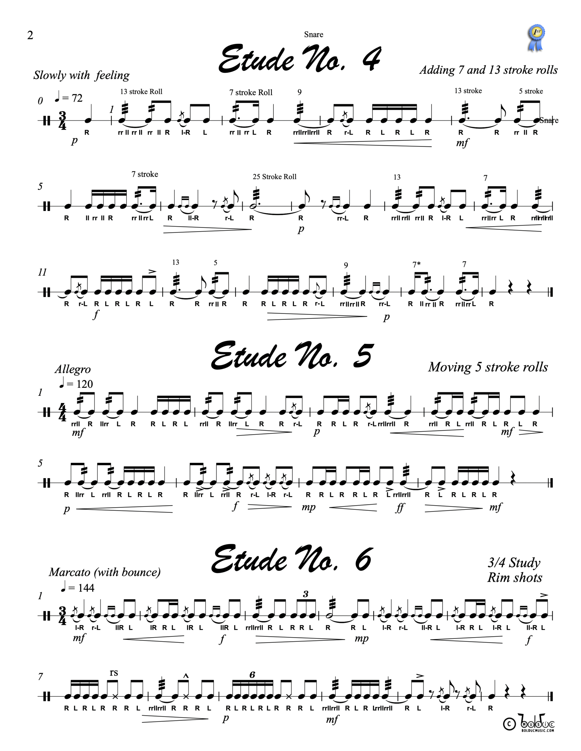 1st Place Etudes - Percussion set - Bolduc Music